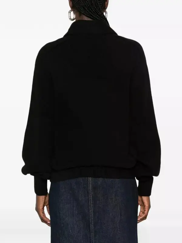 Khaite Jackson Collared Raglan-sleeve Sweater - Black