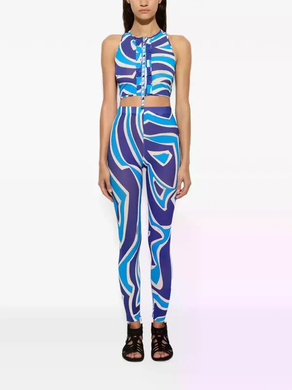 Emilio Pucci Labirinto Print Ruffle Top