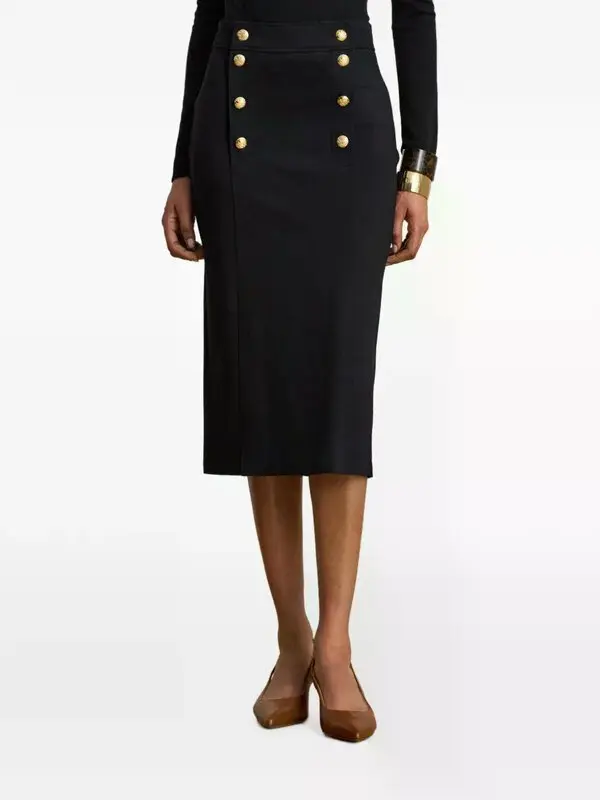Ralph Lauren Button-embellished Pencil Midi Skirt