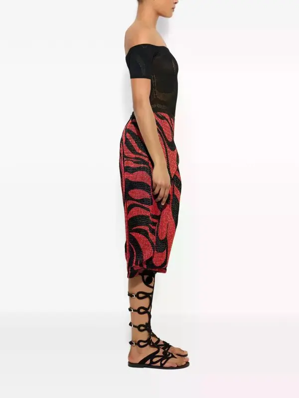 Emilio Pucci Marmo-print Raffia Wide Pants