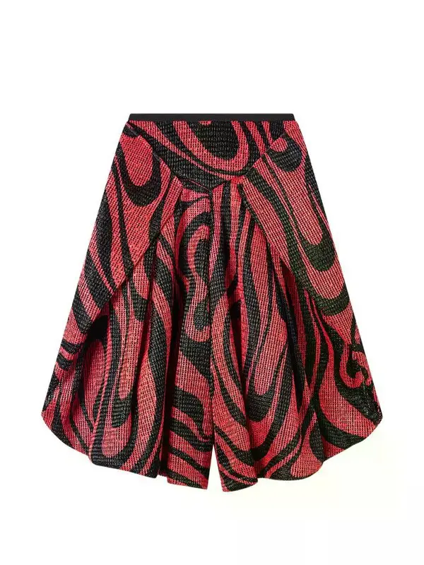 Emilio Pucci Marmo Print Raffia Wide Pants