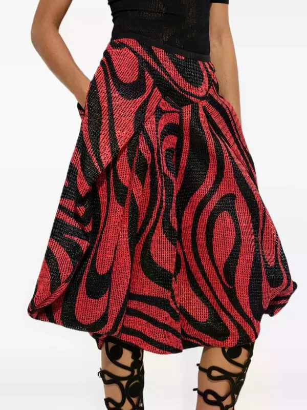 Emilio Pucci Marmo Print Raffia Wide Pants