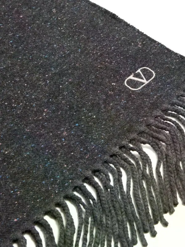Valentino Garavani Wool Scarf With Vlogo Embroidery
