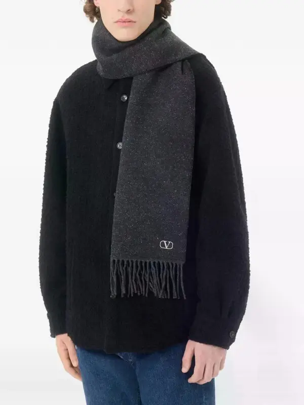 Valentino Garavani Wool Scarf With Vlogo Embroidery
