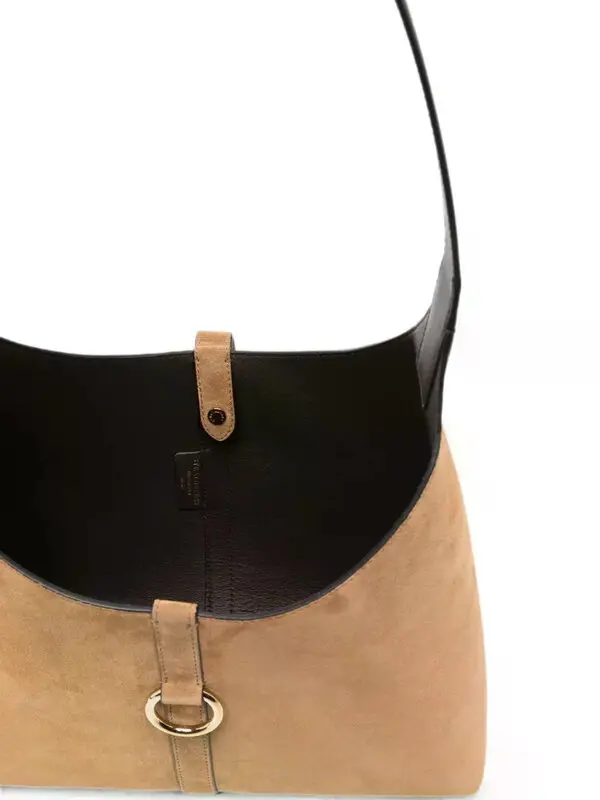 Strathberry Suede Shoulder Bag With Bar Detail - Brown