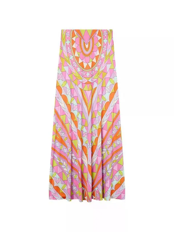 Emilio Pucci Graphic-print High-waisted Maxi Skirt - Pink