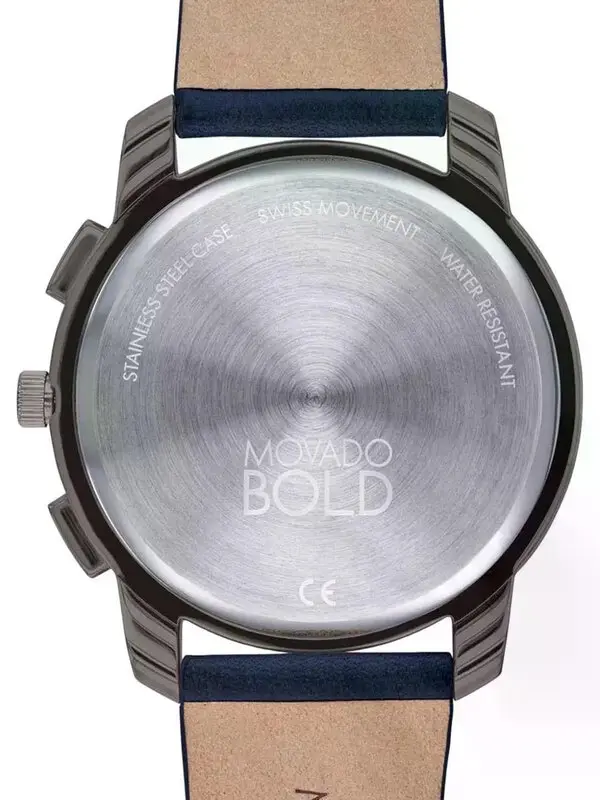 Movado Chronograph Watch With Dial And Leather Strap