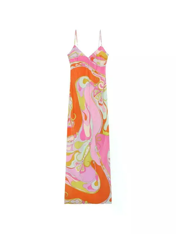 Emilio Pucci Silk Crepe De Chine Orchidee Print Maxi Dress - Pink