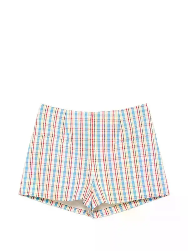 Faithfull The Brand Aurora Checkered High-waisted Shorts - Neutrals