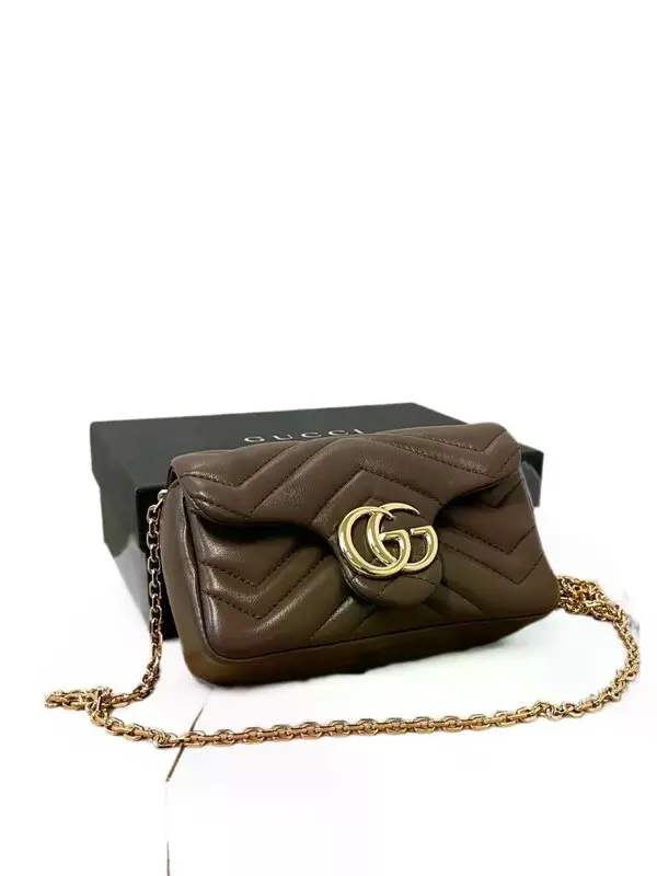 Gucci Marmont Matelassé Calf Leather Mini Bag - Brown