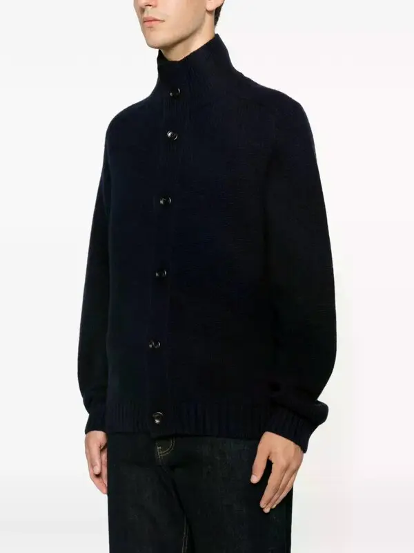TOM FORD Ribbed Knit Shawl Collar Cardigan