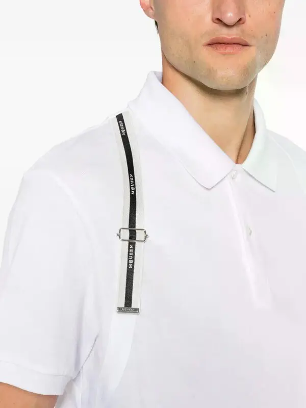 Alexander McQueen Harness-detail Polo Shirt - White