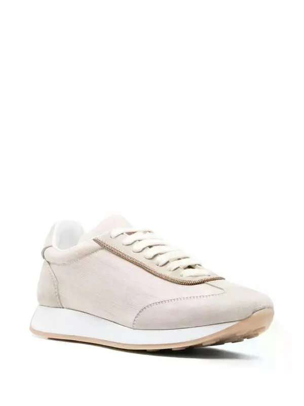 Fabiana Filippi Panelled Sneakers With Bead Trim