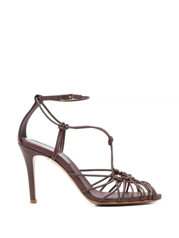 FORTE_FORTE Knotted Buckle-fastening Stiletto Sandals - Brown
