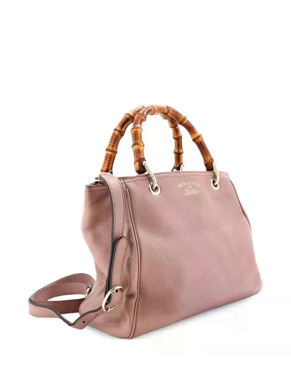 Gucci Bamboo Shopper Leather Small Tote Bag - Neutrals