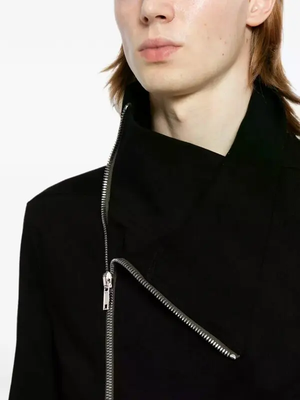 Rick Owens Asymmetrical Zip Funnel Neck Jacket