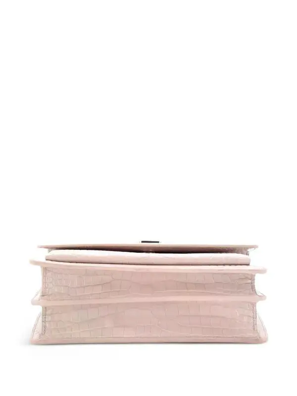 Saint Laurent Sunset Crocodile Embossed Leather Medium Crossbody Bag - Neutrals