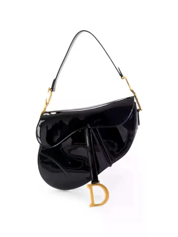 Dior Saddle Bag Patent Medium Shoulder Bag