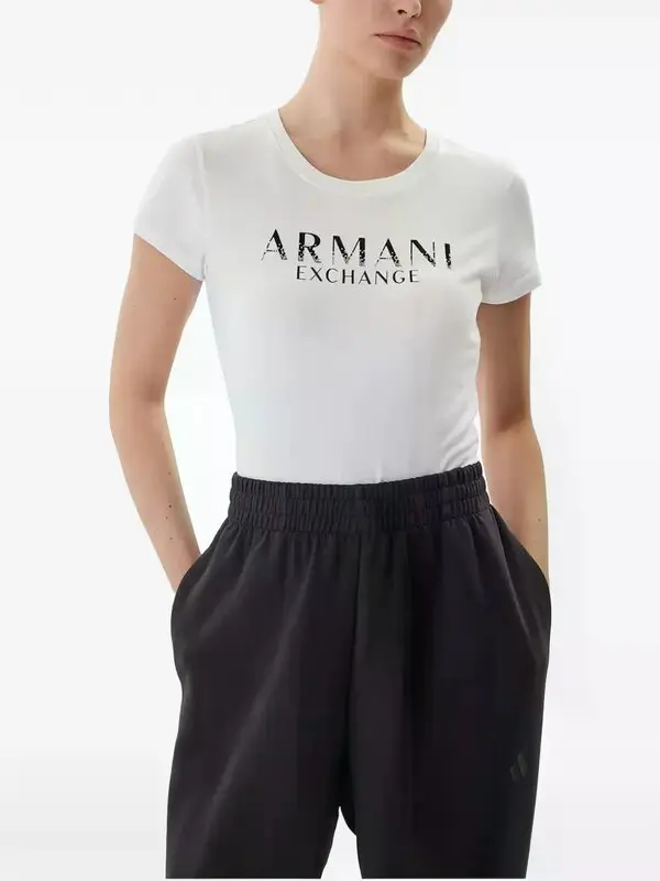 Armani Exchange Logo Print T-shirt - White