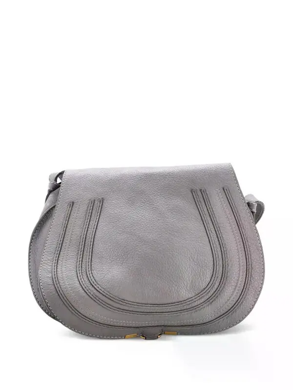 Chloé Marcie Leather Medium Crossbody Bag - Grey