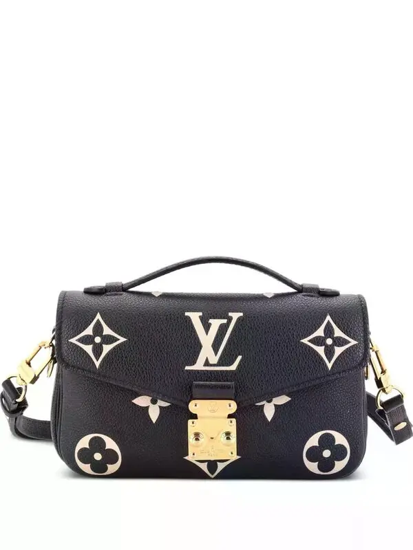 LOUIS VUITTON Pochette Métis Monogram Empreinte Giant East West Shoulder Bag - Black