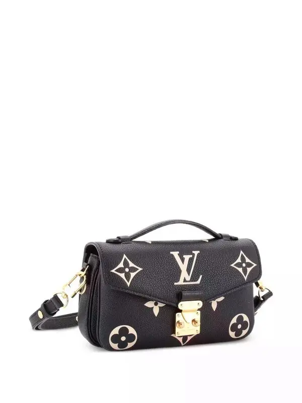LOUIS VUITTON Pochette Métis Monogram Empreinte Giant East West Shoulder Bag - Black