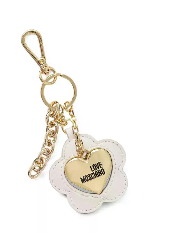 Moschino Heart Motif Flower Frame Keyring