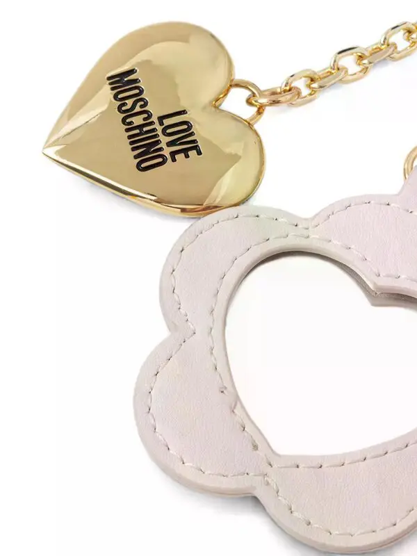 Moschino Heart Motif Flower Frame Keyring - Neutrals
