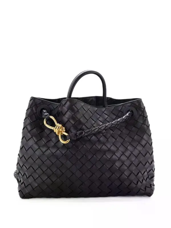 Bottega Veneta Andiamo Top Handle Bag Intrecciato Nappa Medium Satchel - Brown