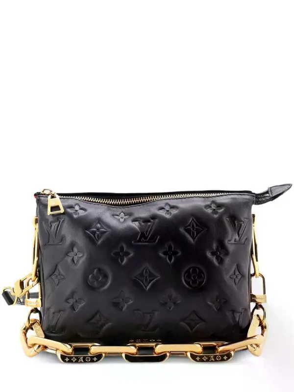 LOUIS VUITTON Coussin Bb Monogram Embossed Lambskin Crossbody Bag - Black