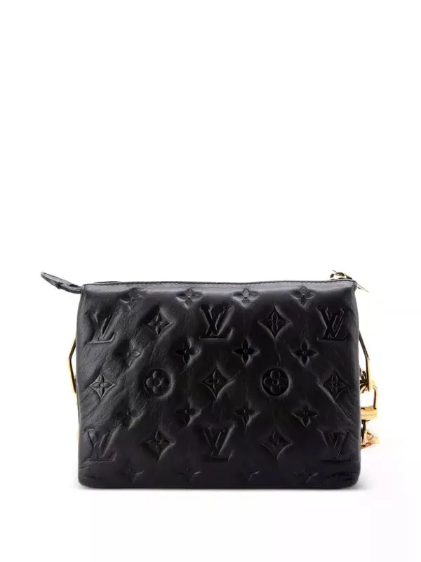 LOUIS VUITTON Coussin Bb Monogram Embossed Lambskin Crossbody Bag - Black
