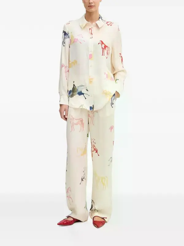 Stine Goya Horse Print Long-sleeve Shirt