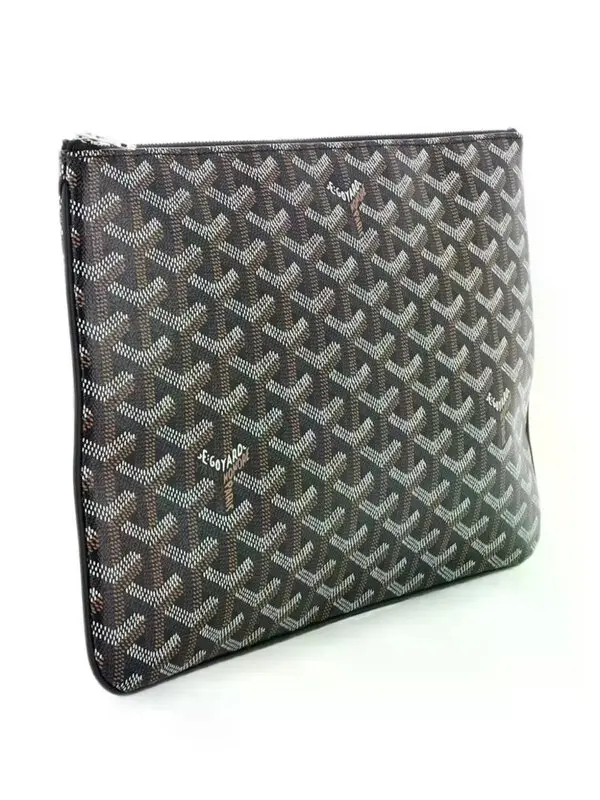 Goyard Senat Zip Coated Canvas Mm Pouch - Black