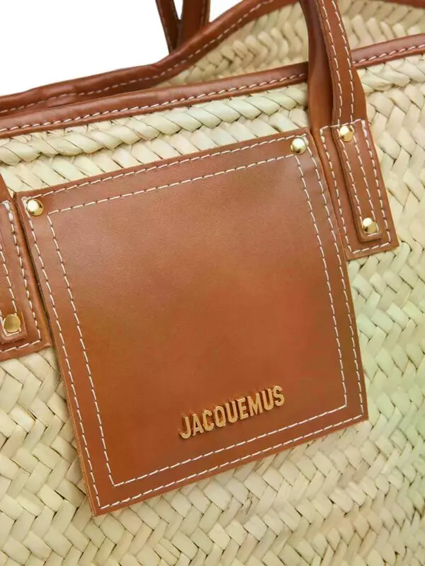Jacquemus Maxi Le Panier Soli Straw Tote Bag