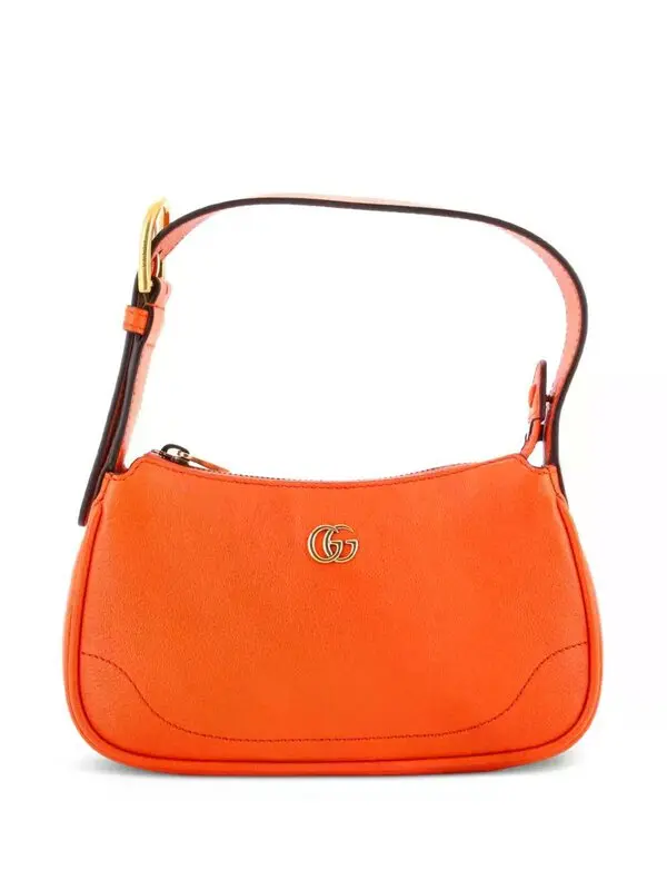 Gucci Aphrodite Leather Mini Shoulder Bag - Orange
