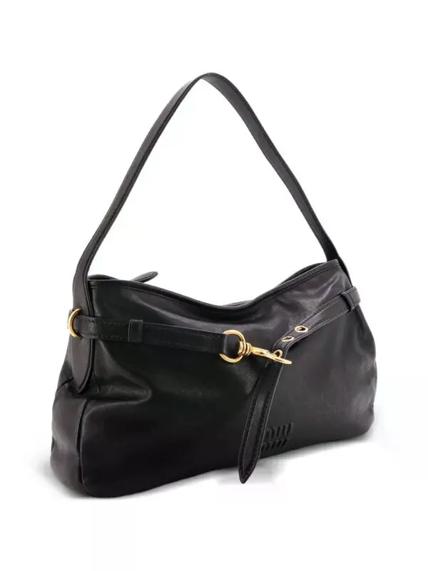 Miu Miu Leather Hobo Bag - Black