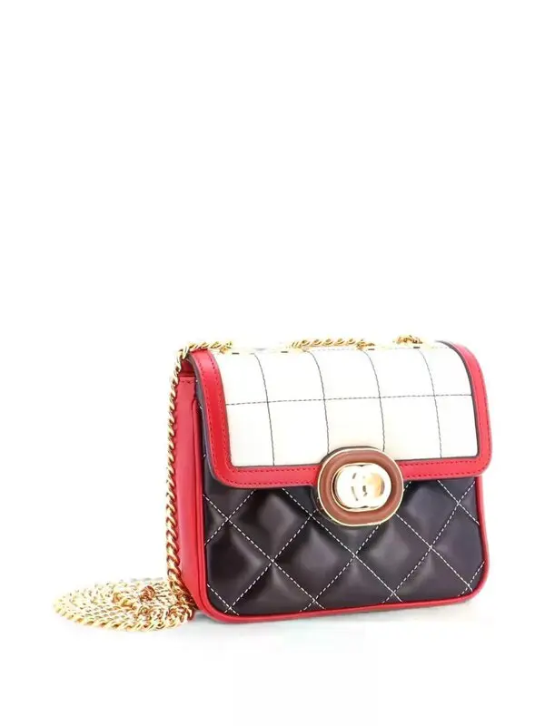 Gucci Deco Chain Flap Bag Mixed Matelasse Leather Mini Crossbody Bag