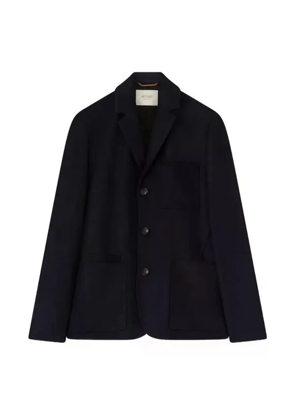 RETORI Embroidered-elbow Single-breasted Wool Blazer