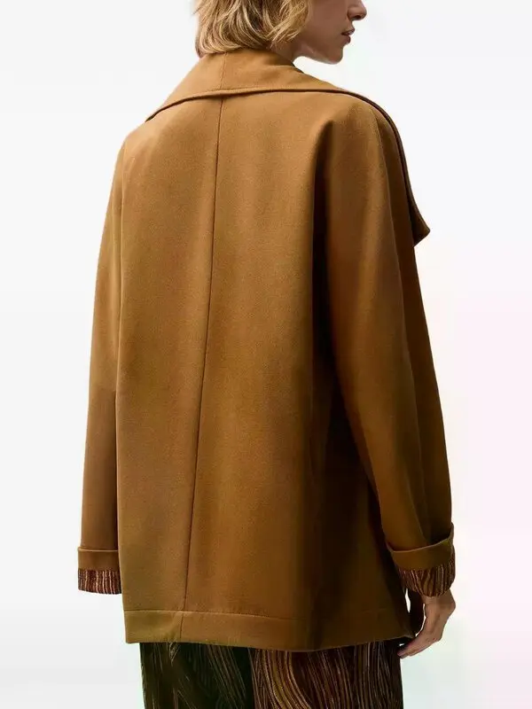 RETORI Retrore Shawl Collar Printed Lining Jacket