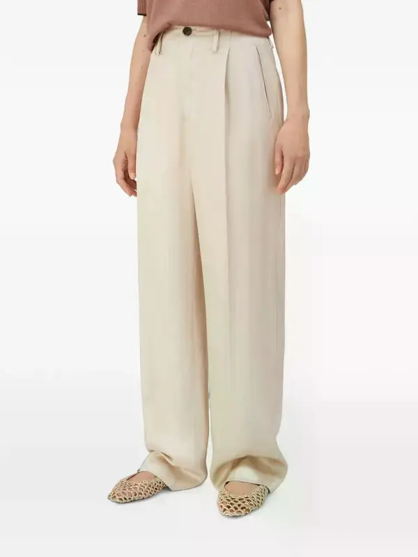 RETORI Retro Heritage Wide-leg Silk Trousers