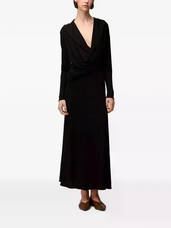 RETORI Draped Hooded Midi Dress