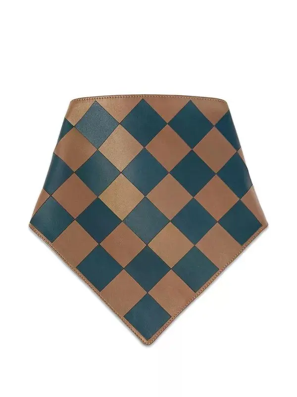 RETORI Leather Bandana Scarf - Brown