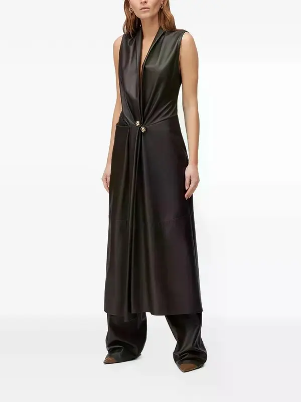 RETORI Retro Manogsteen Leather Maxi Dress
