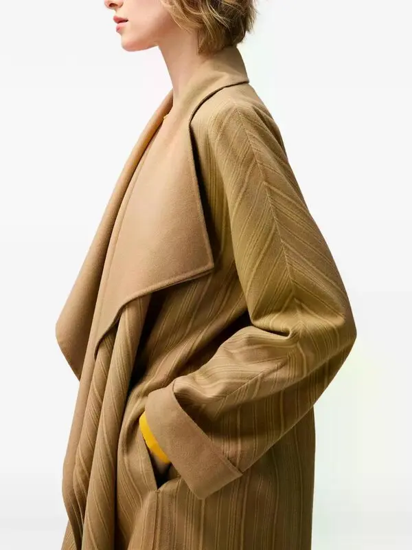 RETORI Retro Striped Shawl Collar Wool Jacket