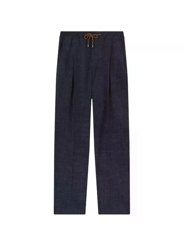 RETORI Drawstring-waist Pleated Trousers - Blue