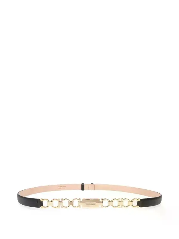 FERRAGAMO Gancini Extendable Leather Belt - Black