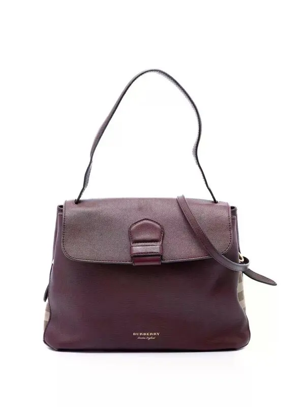 Burberry 2000-2017 Medium House Check Trimmed Leather Camberley Satchel