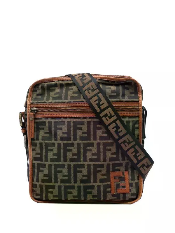 Fendi 2000-2010 Zucca Canvas Crossbody Bag - Black