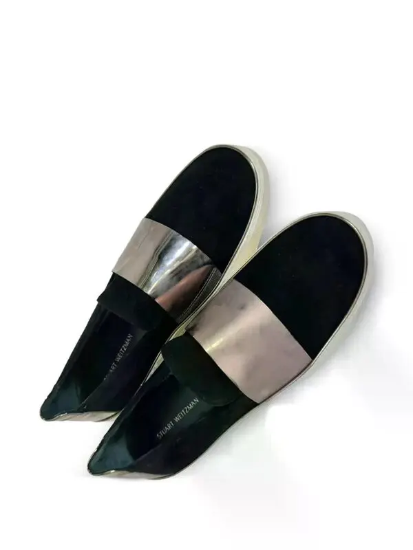 STUART WEITZMAN Metallic Panel Slip-on Sneakers - Black