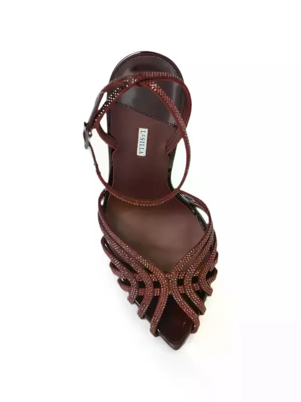 LE SILLA Crystal-embellished Strappy Sandals - Red